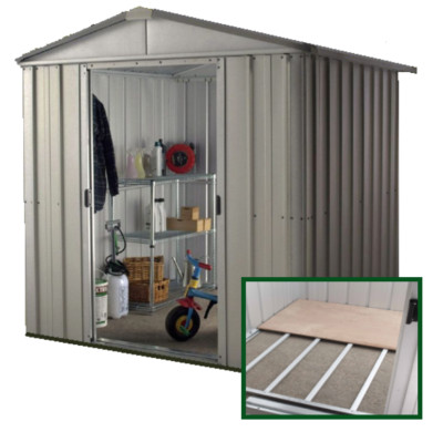 6x8 METAL GARDEN SHEDS + FLOOR FRAME YARDMASTER SHED 6ft x 8ft APEX ...