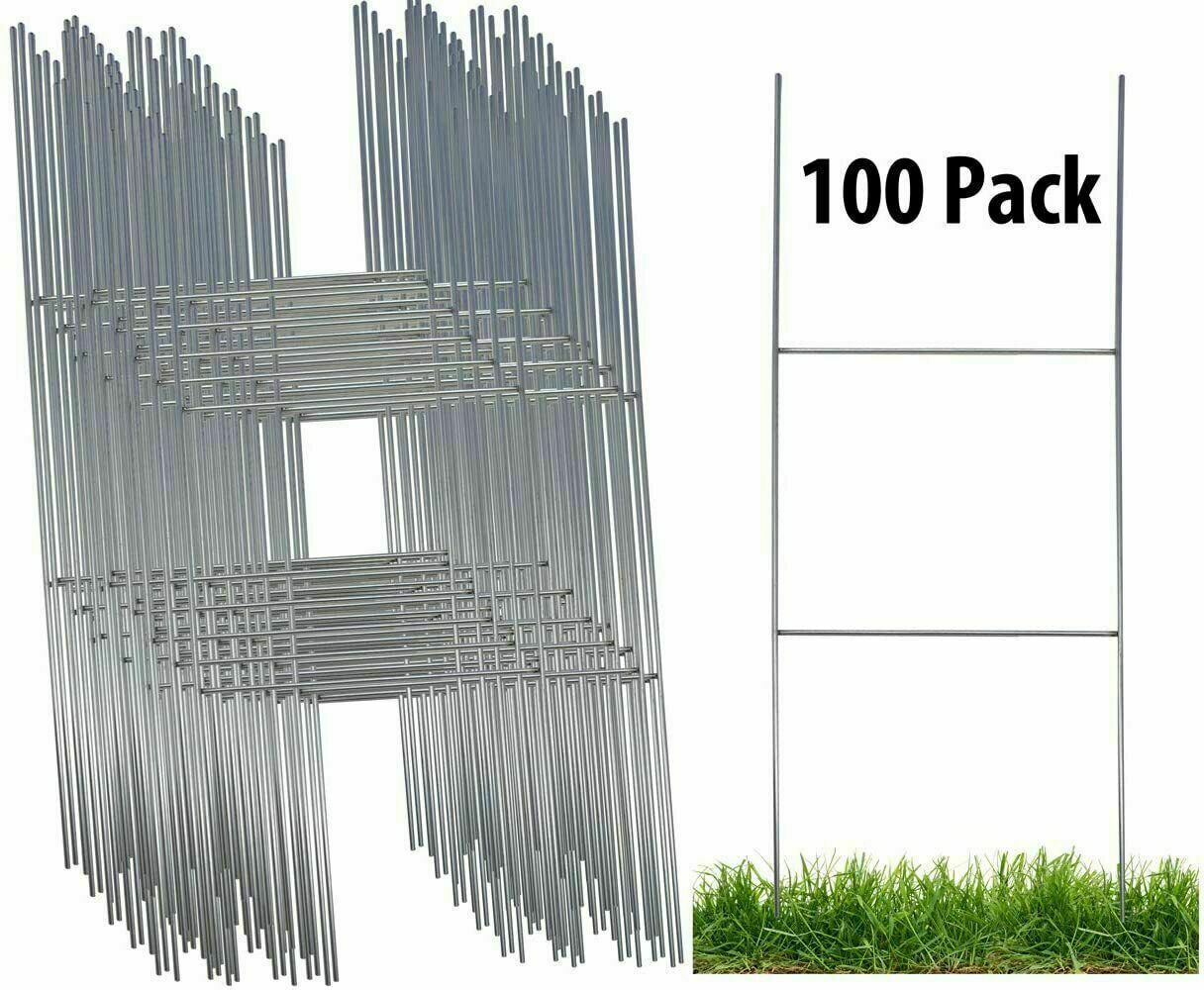Sturdy Metal H Frame Wire Step Stakes for Yard Sign 10X30 14x24 in H ...