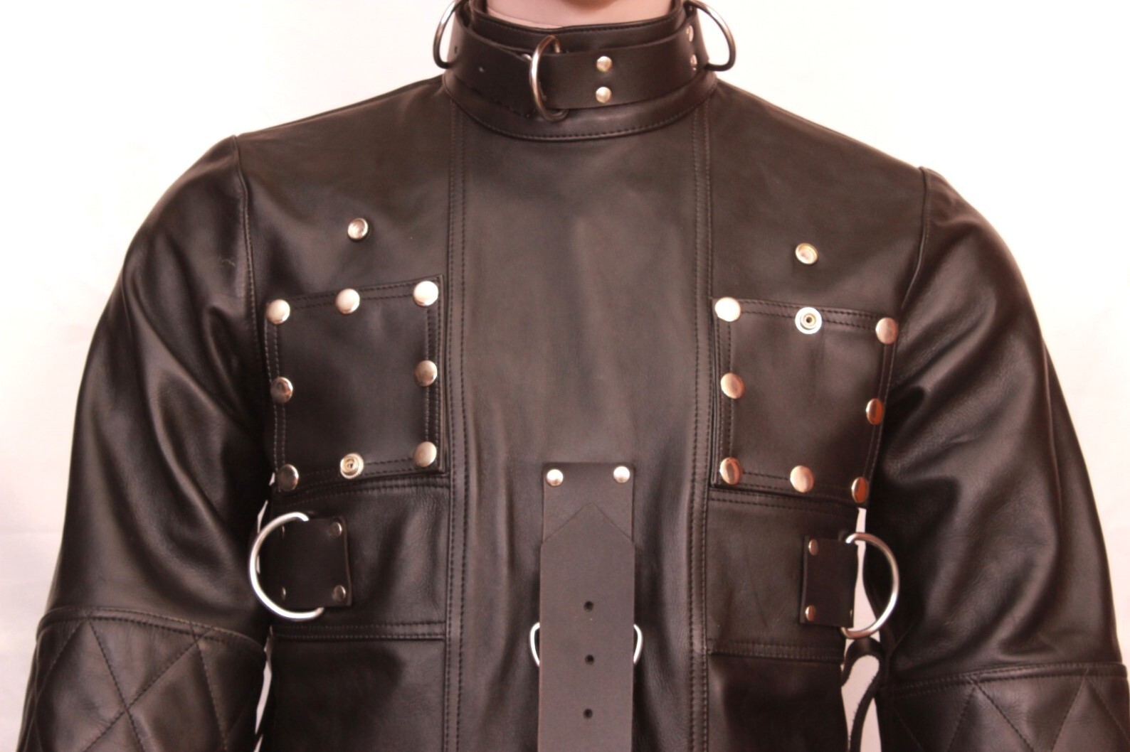 Real Leather Straight Jacket Heavy Duty Straitjacket Bondage Armbinder ...