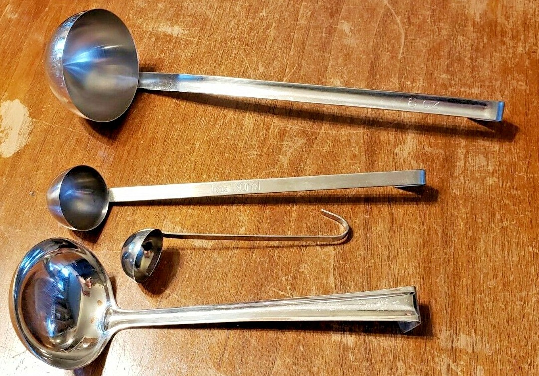 LOT OF 4 STAINLESS STEEL LADLES- LARGE TO SMALL IN SIZE | eBay
