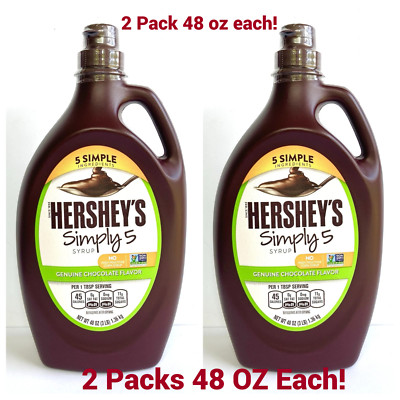 Hersheys Simple 5 Syrup - No High Fructose Corn Syrup - Exp. 10/25 - 48 ...