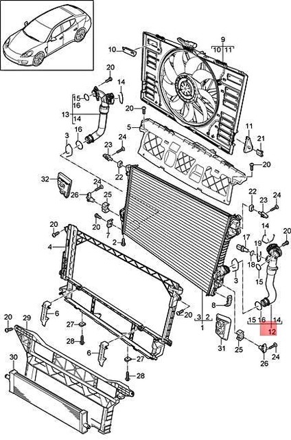 Porsche OEM 10-15 Panamera Radiator-upper Hose 97010623101 for sale ...