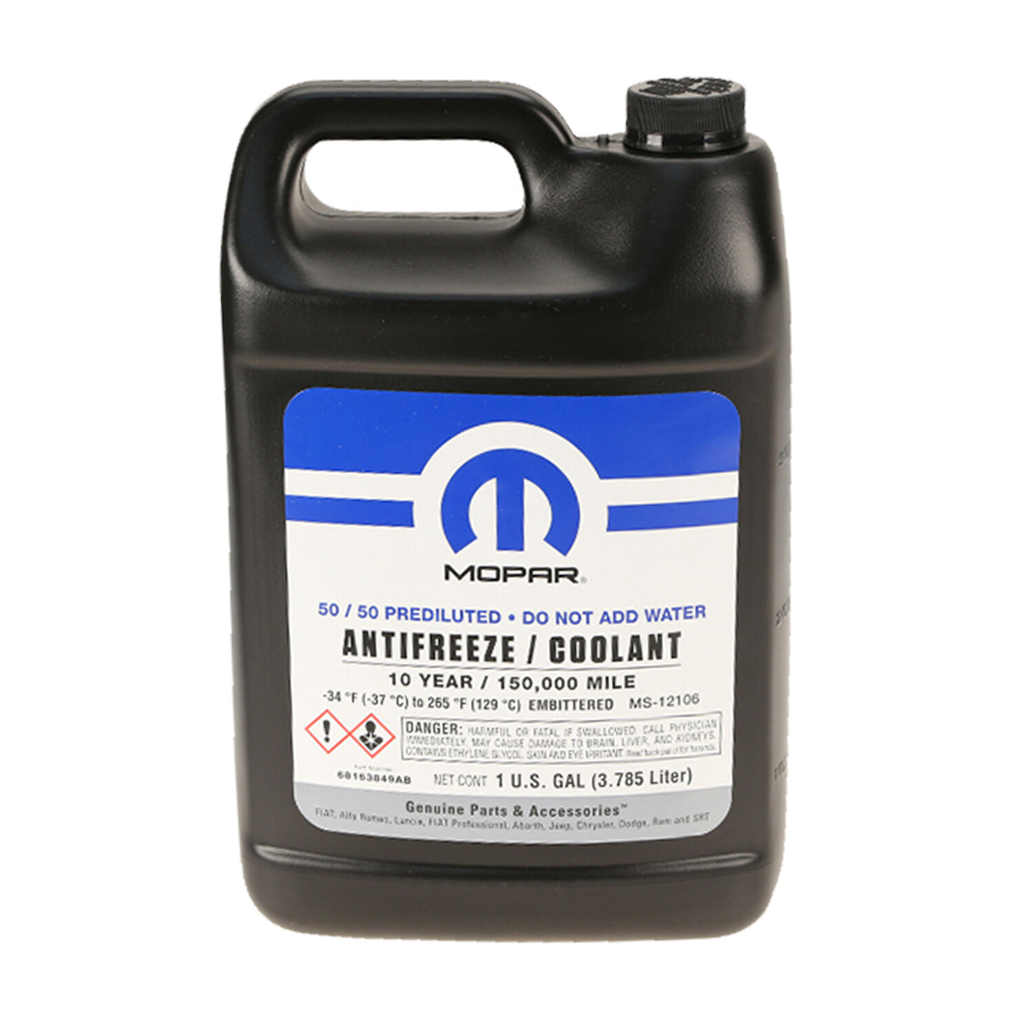 Genuine OEM Mopar OAT 50/50 Premixed 1 Gallon MS-12106 Engine Coolant ...