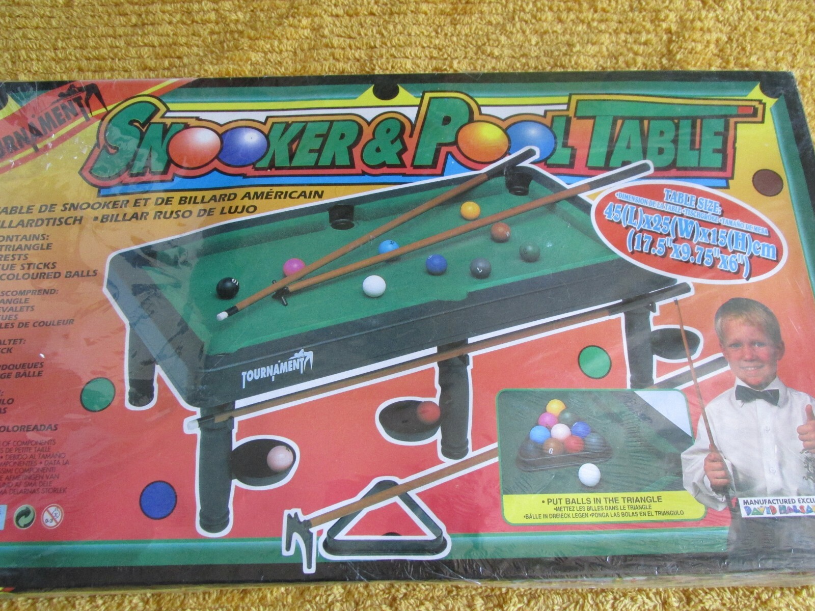 David Halsall Toys Kids Mini Tournament Snooker & Pool Table NOS | eBay