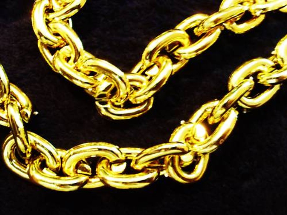 SHINY "GOLDEN PIMP PLAQUE CHAIN" MARDI GRAS NECKLACE BEAD BLING GAG ...