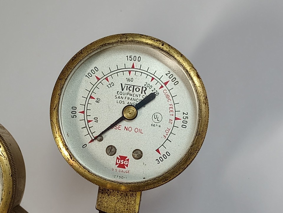 Vintage Victor Oxygen Regulator Model No. SR95 Brass Gauge - Victor ...