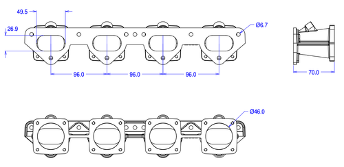 For Ford BDA BDG BDD JENVEY LARGE PORT Inlet Manifold Only -SF Throttle ...