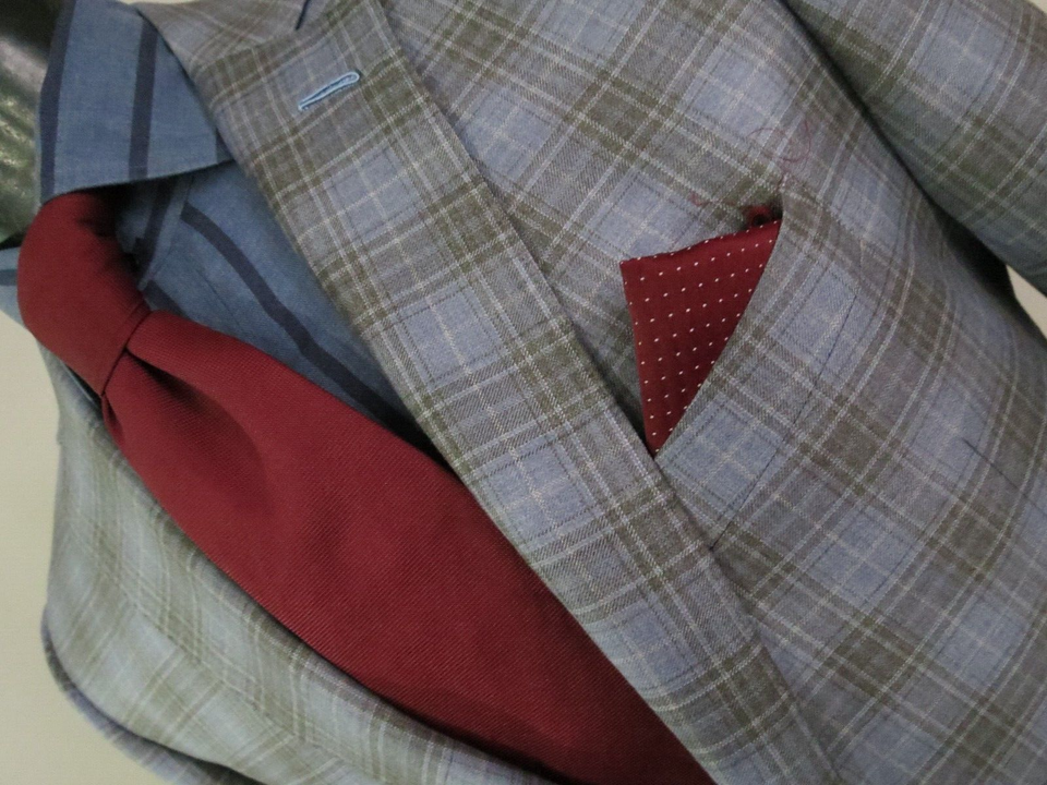 Costanzo Clothing Bespoke REDA Italy bold window pane slim cut sport ...