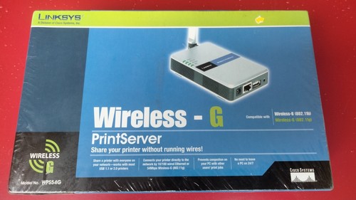 New Linksys Wireless-G Print Server For USB 2.0 WPS54G 2.4GHz 802.11g ...