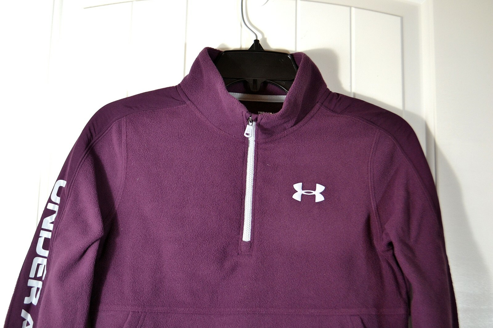 NWT BOYS YOUTH UNDER ARMOUR PURPLE 1/4 ZIP PHENOM WARMTH LOOSE COLDGEAR ...