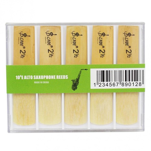 10 Pack Alto Saxophone Reeds with Plastic Box, Strength 2.5 Reeds for ...
