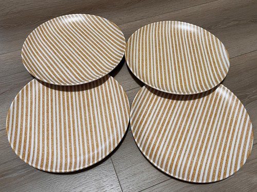 Hearth & Hand Magnolia Melamine Rustic Yellow Gold Stripe Dinner Plates ...