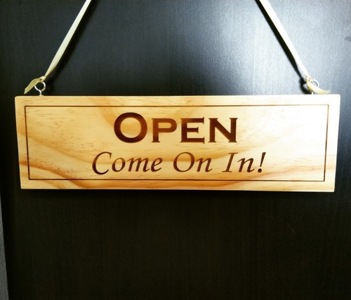 Open / Closed sign shop Sign Wood sign Business sign double sided ...