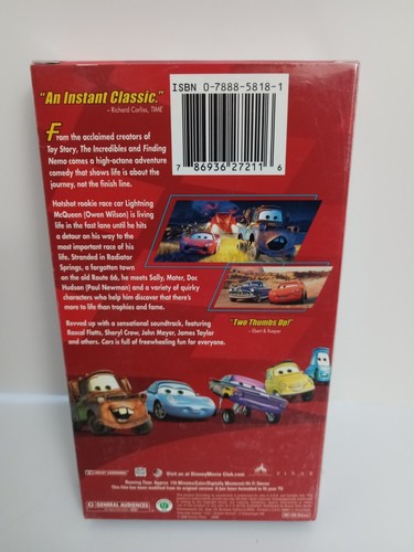 Disney Pixar Cars VHS Unopened Extremely RARE 2007 for sale online | eBay