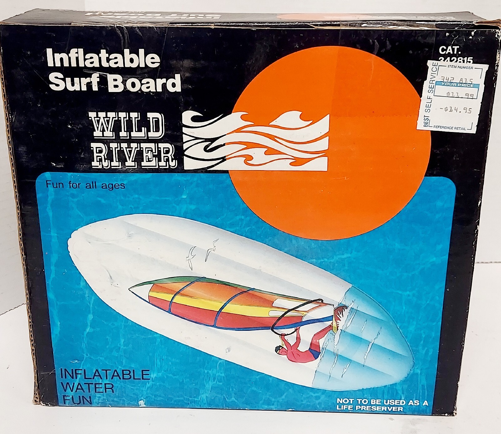Vintage WILD RIVER Inflatable SURF BOARD WINDSURFER RAFT FLOATY Water ...