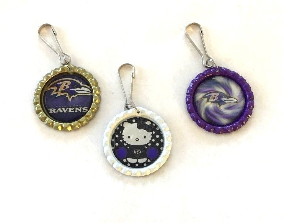 Baltimore Ravens Football Inspired Zipper Pull Gift Set of 3 | eBay