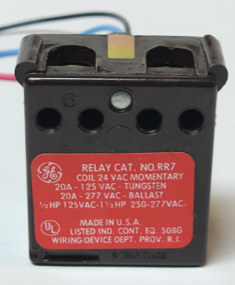 GE GENERAL ELECTRIC RR7 Lighting Control Relay 24 VAC Momentary 20 AMP ...