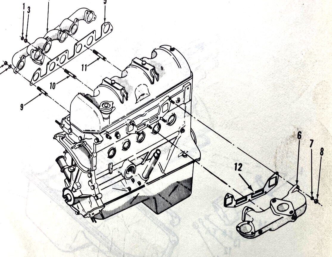 Military Kaiser Jeep m715 M725 M726 230 Hurricane 6 intake manifold ...