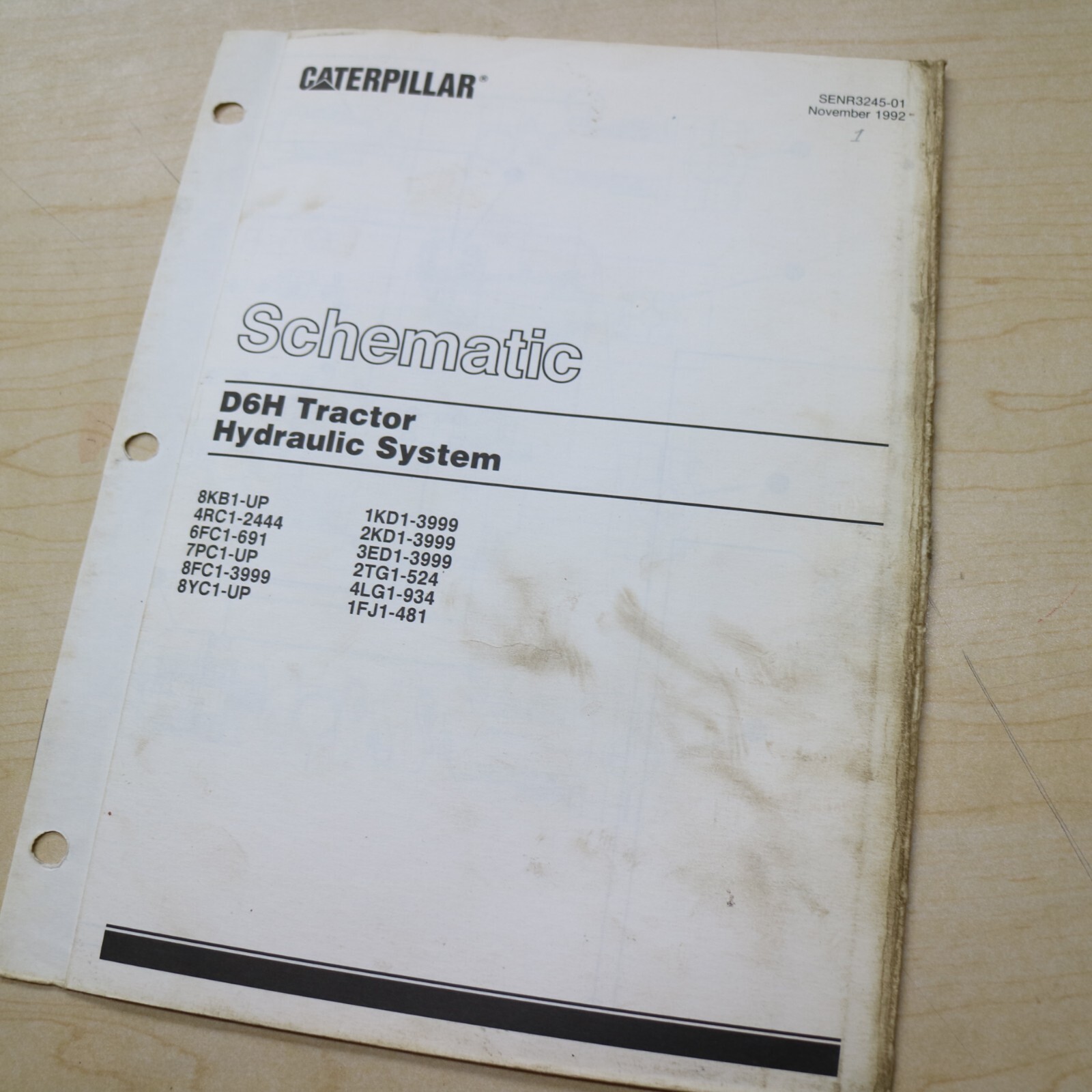 CAT CATERPILLAR D6H TRACTOR DOZER Crawler HYDRAULIC SCHEMATIC Diagram ...