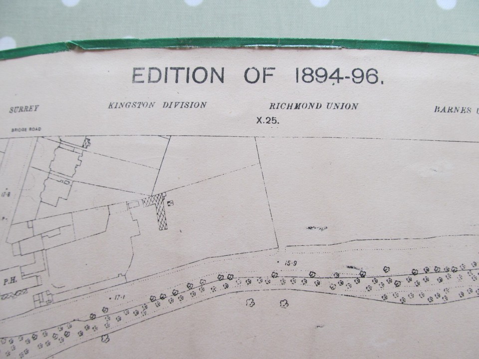 VINTAGE OS LARGE SCALE MAP LONDON BARN ELMS AREA 1 : 1,056 1894-96 ...