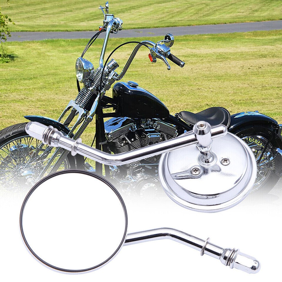 Chrome Round Motorcycle Mirrors For Harley Dyna Street Glide Road King ...