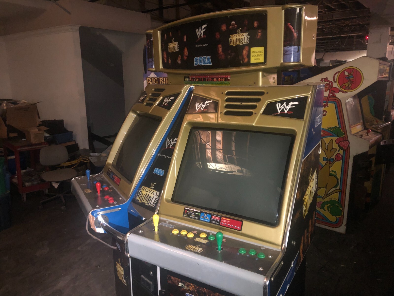 Sega WWF Royal Rumble dual side 4 player arcade game, Sega Naomi system ...