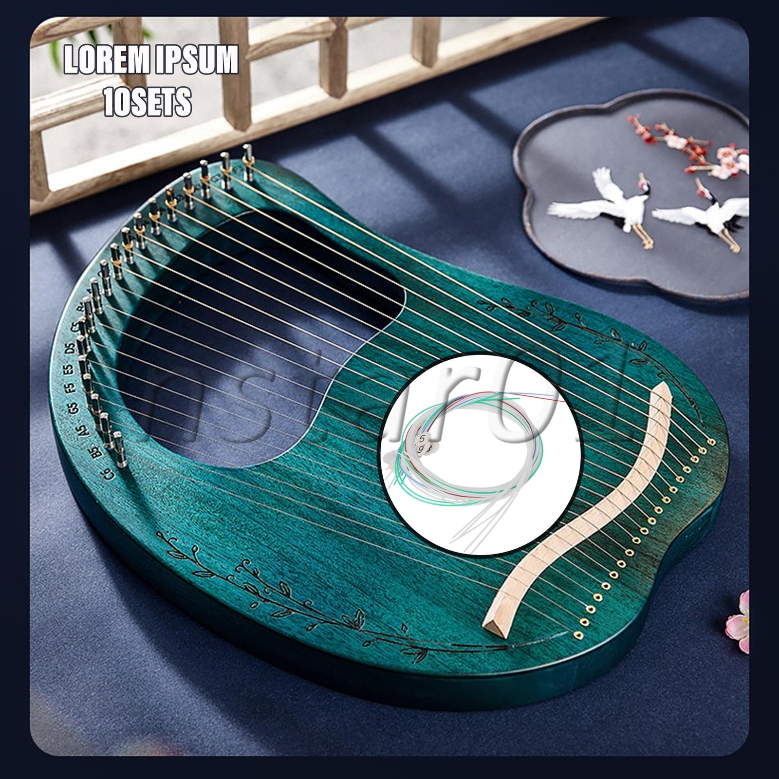 Nylon Replacement 16 Strings Kits 24.41-31.5inch for Lyre Harp Repair ...