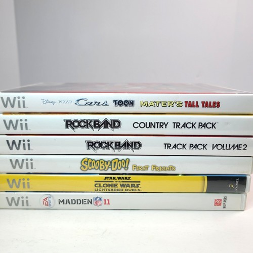Nintendo Wii Bundle Lot of 6 Games Star Wars Cars toon Madden 11 Scooby ...