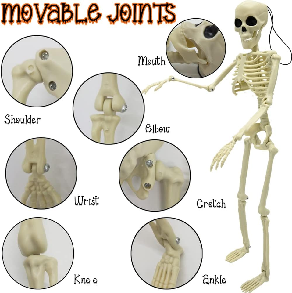 CAMIRUS 6PCS Skeleton Halloween Decorations, 16 in Full Body Poseable ...