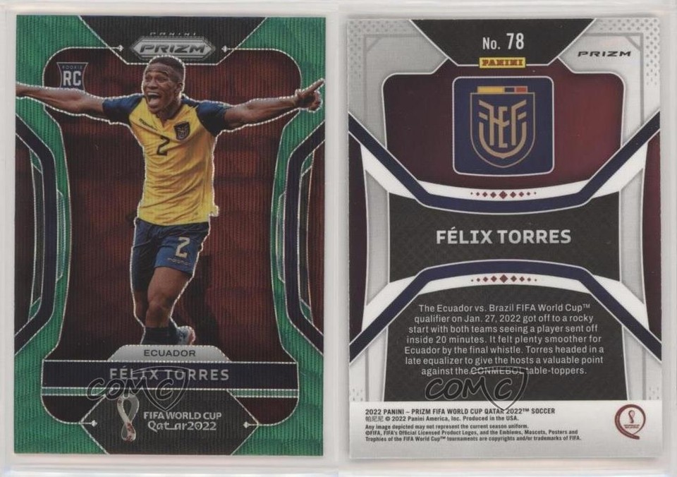 2022 Panini Prizm World Cup Qatar Green Wave Prizm Felix Torres #78 ...