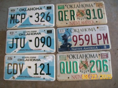 LICENSE PLATE 6 OKLAHOMA GOOD CONDITION COLOR EXPIRED3YEARS | eBay