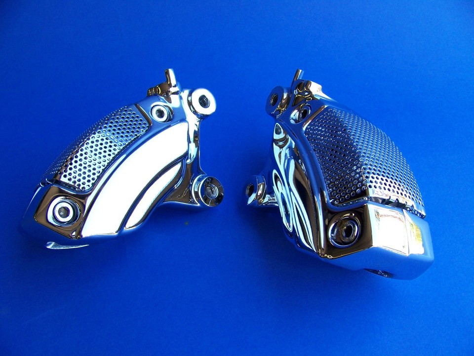 HARLEY TRI GLIDE CHROME WHEELS / 18'' REPLICA FRONT / BABY MOON HUBCAPS ...