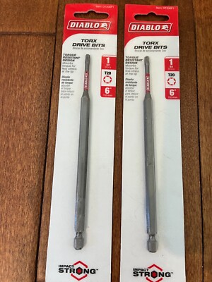 Diablo DT206P1 Long 6" Torque Resistant #20 Torx T20 Drive Drill Bit ...