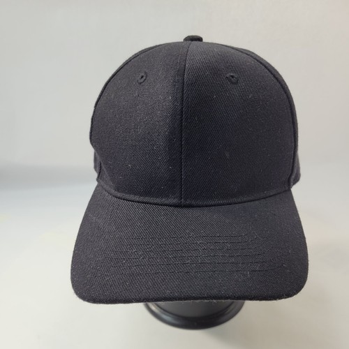 Men's Fitted Baseball Cap Hat Black Size 7 1/2 | eBay