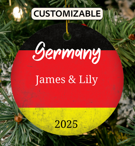 Germany Flag Ornament, Personalized Germany Ornament, Custom Germany ...