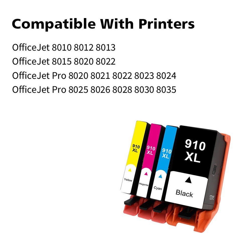 910XL Ink Cartridges Replacement for HP OfficeJet Pro 8015 8020 8022 ...