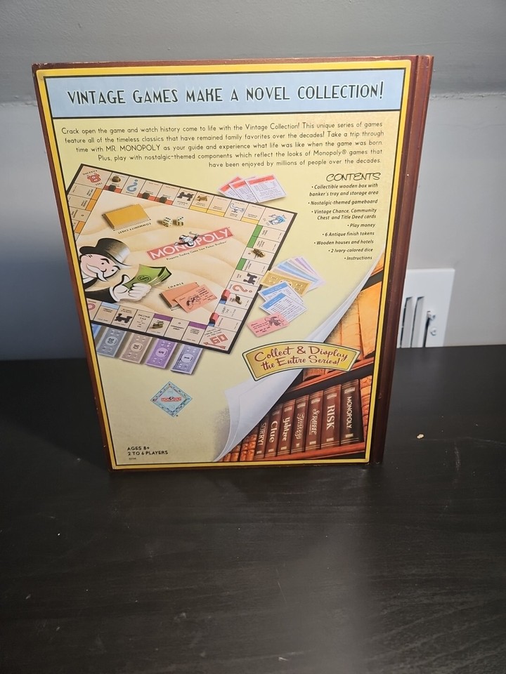 2005 MONOPOLY Vintage Game Collection Wooden Book Shelf Edition Hasbro ...