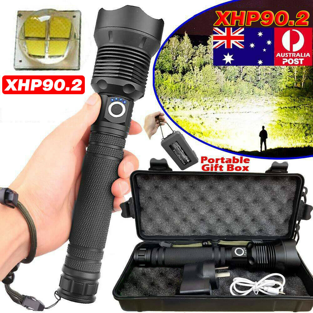 XHP90 Most Powerful 110000LM Tactical 3 Mode Zoom Flashlight LED ...
