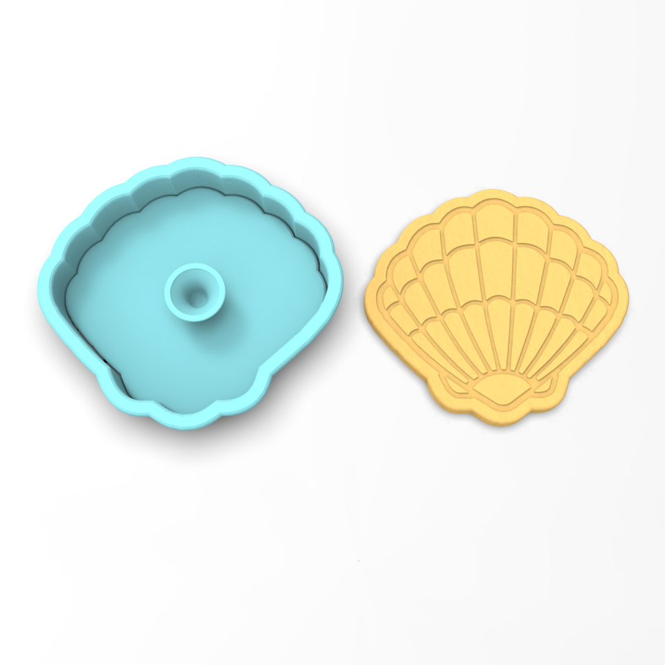 Clam Shell Cookie Cutter & Stamp | Summer Beach Ocean Seashell Tropical ...