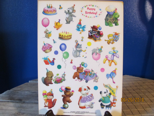 Vintage Current Catalog 9x12" Sticker Sheets/Happy Birthday Party ...