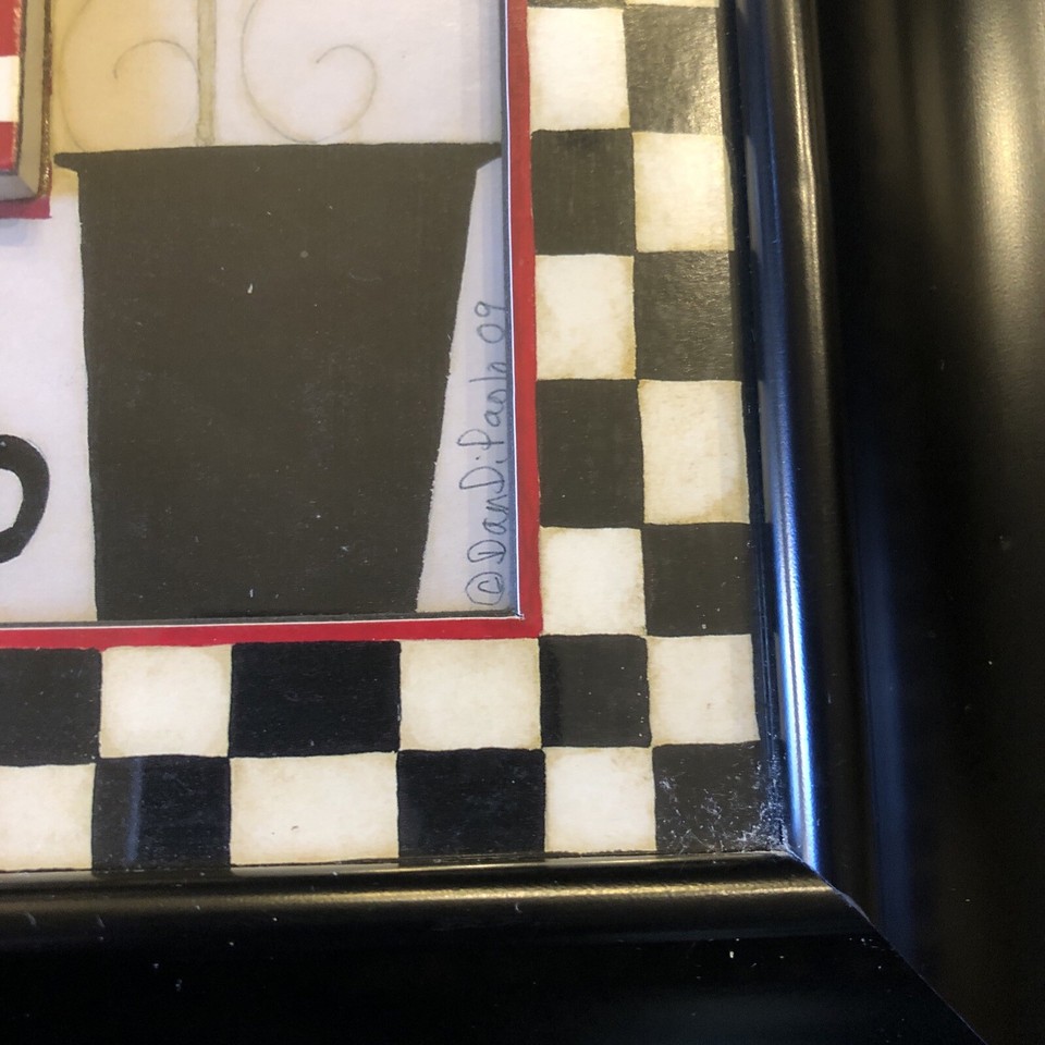 Home is in the Kitchen Sign 24"x14" Black Red Checker 3-D Effect | eBay