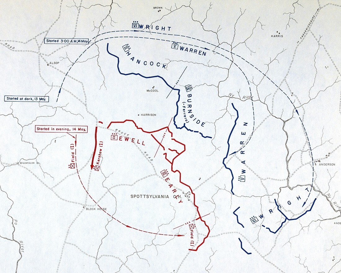 Battle Of Spotsylvania Map Vintage Spotsylvania Virginia Civil War Map