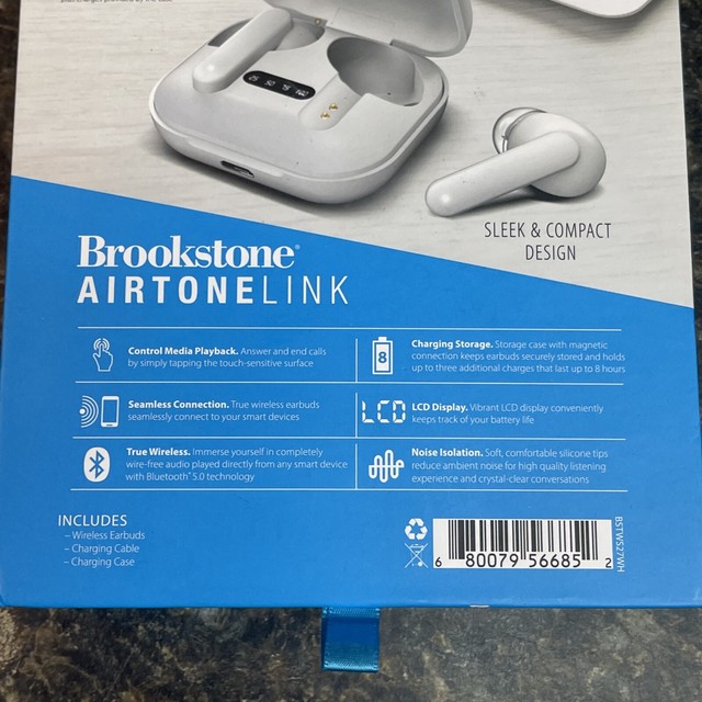 Brookstone AIRTONELINK TRUE WIRELESS EARBUDS Bluetooth SUPERIOR SOUND ...