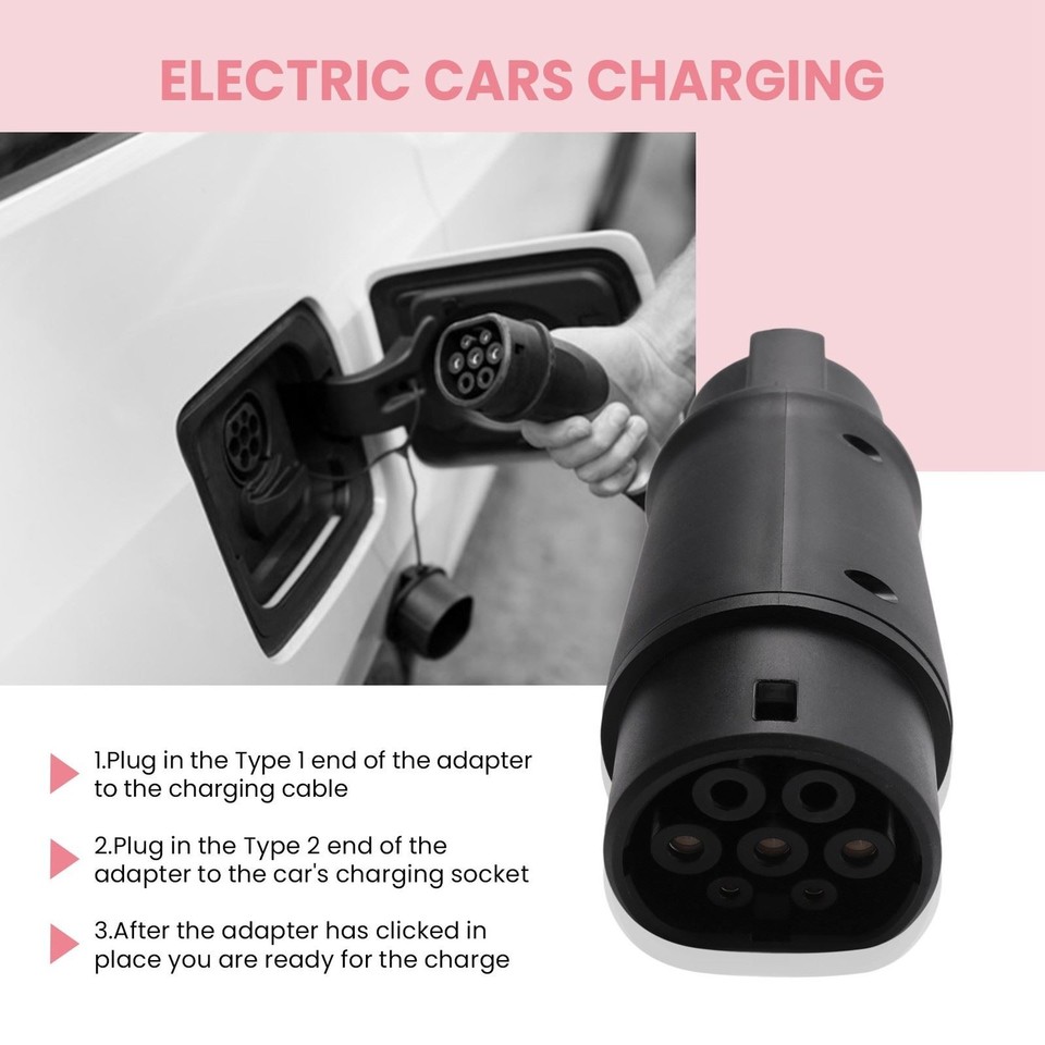Evse J1772 Adaptateur Type 1 À Type 2 Prise Électrique Véhicule Voiture ...