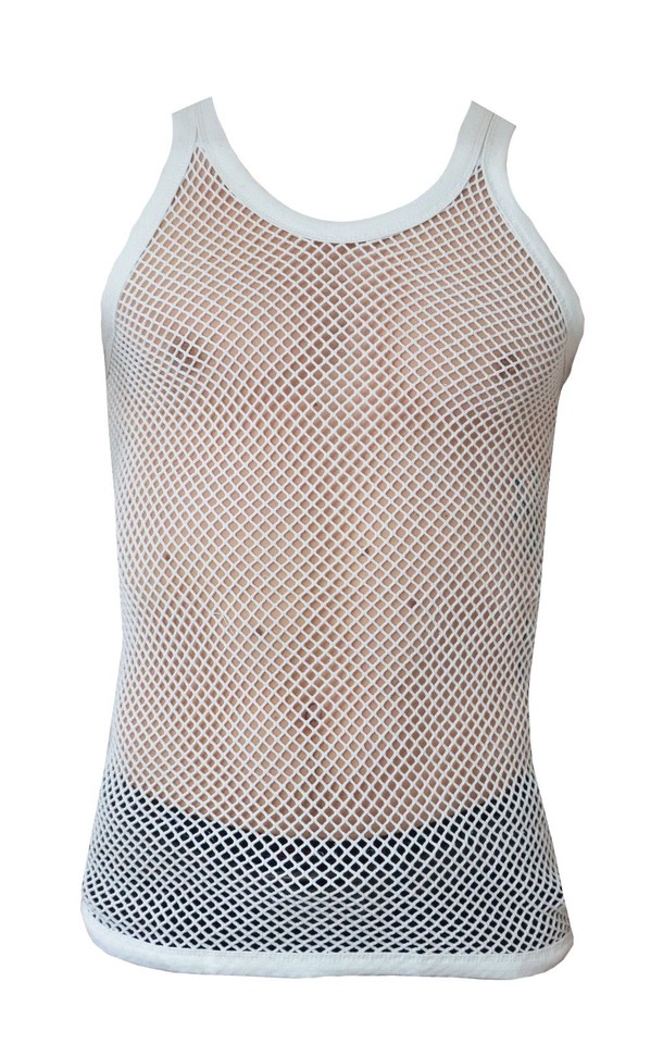 Original Pendeen Mens Premium 100% Cotton Mesh Fishnet String Vest Top ...