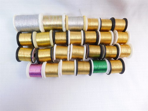 Lot Of 26 Spools Metallic Sewing Thread Talon USA Japan Gold Pink ...