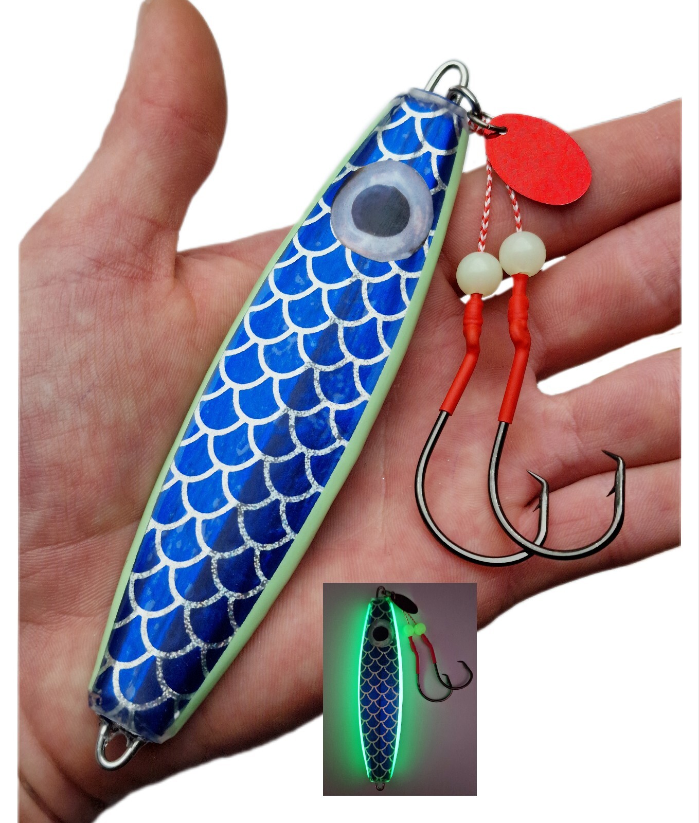 NORWAY Wreck Fishing Slow Jig 100g 200g 300g GLOW PIRK Deep Sea Flutter ...