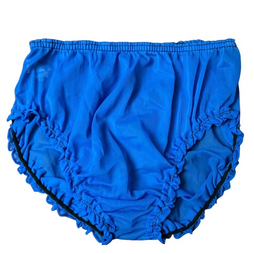 Vintage Sheer Blue Nylon Ruffle Leg Babydoll Panties Sz L Made By GMC ...