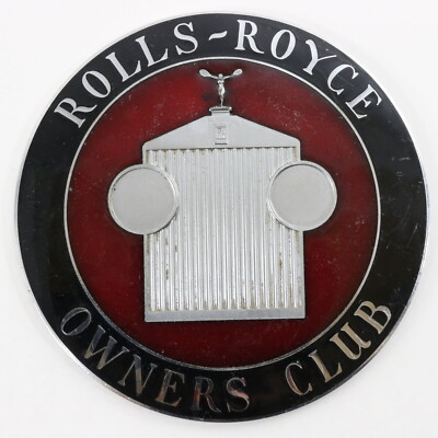 Rolls Royce Owners Club RROC EARLY Original Automobile Emblem Badge 4 ...