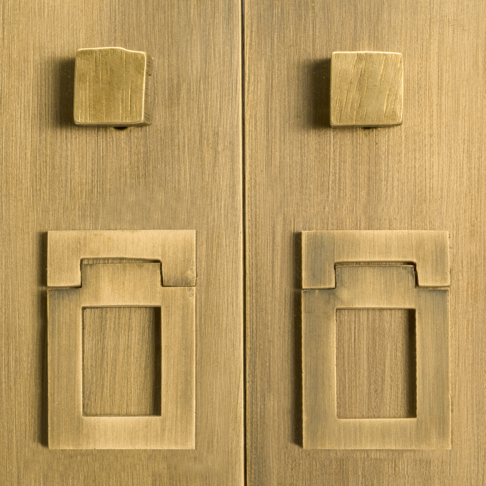 Hardware Philosophy Square in Square Brass Cabinet Hardware Pulls - Set ...
